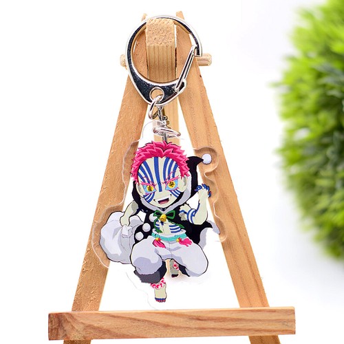 Anime Demon Slayer Akaza Bag Pendant Keychain Keyring Christmas Cosplay ...