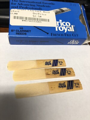 Rico Royal Clarinet Reeds #3 1/2 (3 reeds total) OPEN BOX - Old Store ...