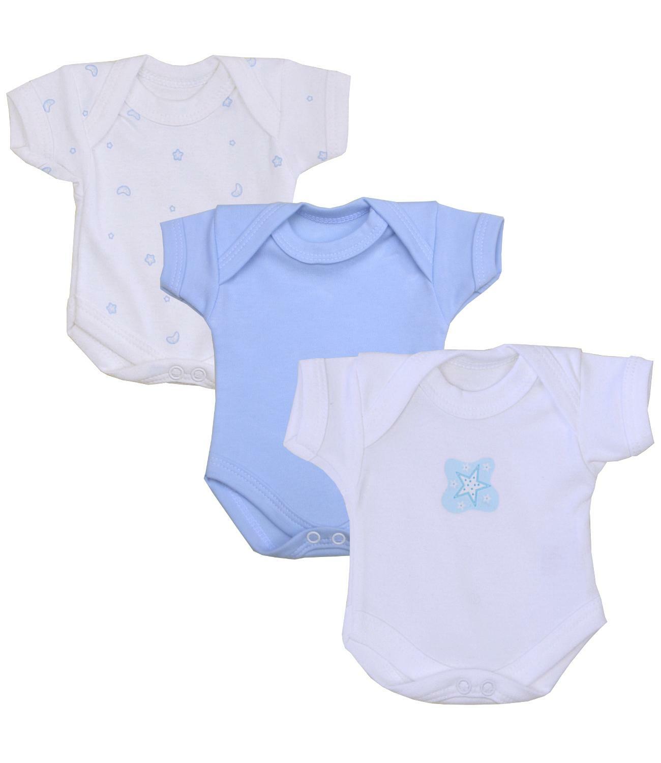 BabyPrem Premature Baby Boys Pack of Bodysuits Vests Preemie Baby ...