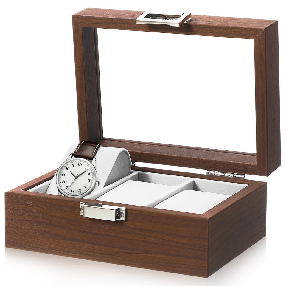 Watch Holder Mens Storage Display Case with Window Cases for Watches ...