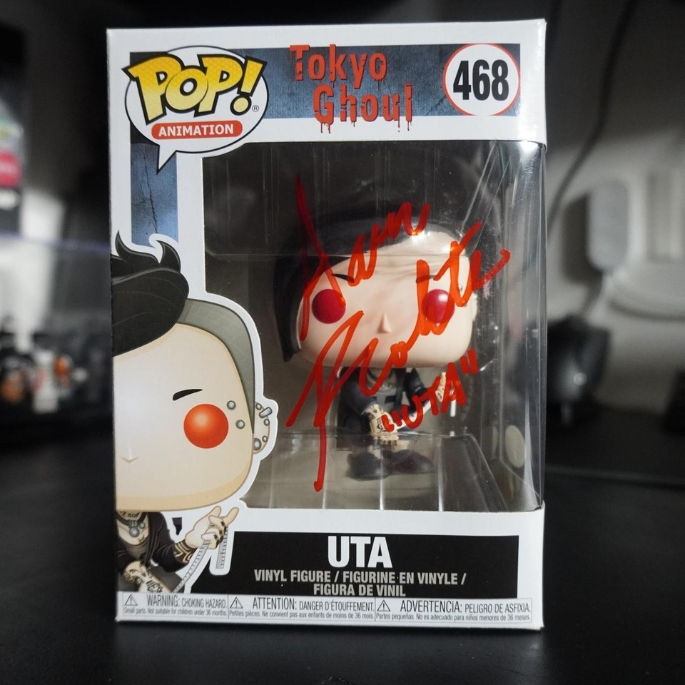 Funko Pop! Tokyo Ghoul Uta Signed by English Dub VA Aaron Roberts #468 ...