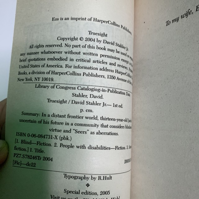 TrueSight The TrueSight Trilogy 1 by David Stahler Jr 006084731x for ...