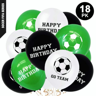 18pk Soccer Latex Balloons | FIFA World Cup Theme Birthday Party ...