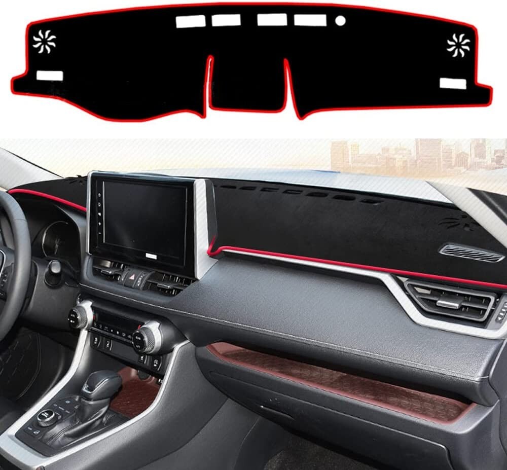 Red Dashboard Anti Sun Glare Carpet Cover Dash Mat Liner Pad Fits 19-24 ...