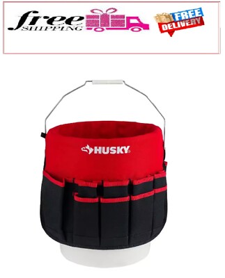 Husky 12 in. 30 Pocket Heavy Duty Bucket Jockey 5 Gallon In-Bucket ...
