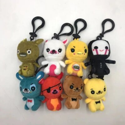 10cm FNAF Plush Keychain Bear Foxy Chica Clown Bonnie Plushie Keychain ...