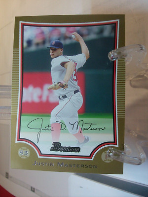 2009 Bowman Gold Baseball #49 - Justin Masterson - Boston Red Sox ...