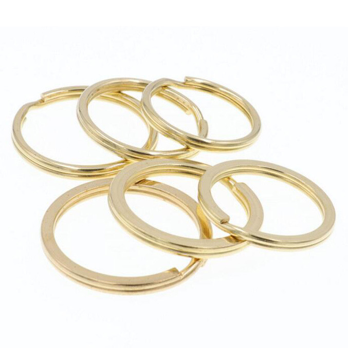 10X 10~38mm Brass Stainless Steel Split Rings Double Loop Key Ring ...