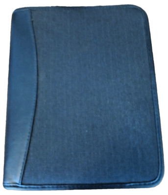 VTG Plan Ahead Leather Cloth Portable Planner Binder Zip Around Pocket ...