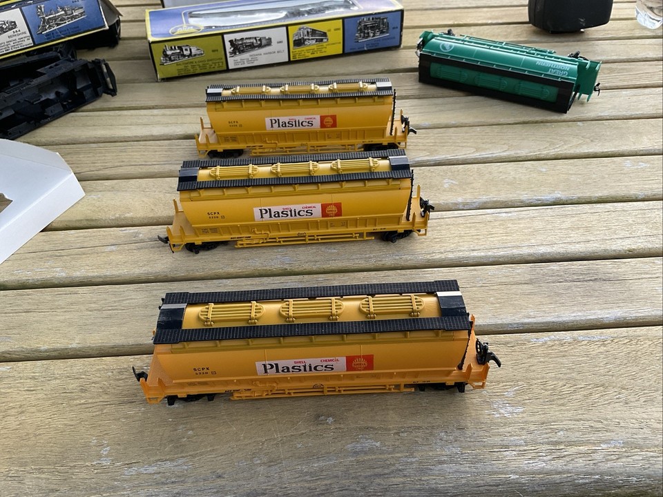 3 HO Shell Center Flow Hopper Car 5427 RTR Vintage AHM Original Boxes ...