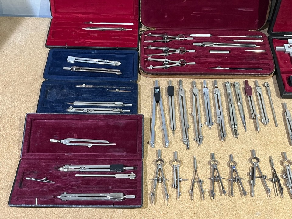 LARGE BUNDLE OF DRAWING COMPASS INSTRUMENTS | eBay UK