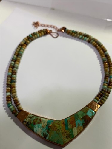 Jay King DTR Copper Turquoise Inlay and Beaded Necklace | eBay