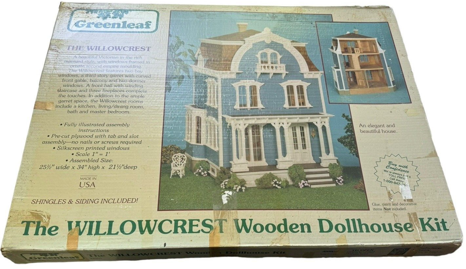 Greenleaf Willowcrest Wooden Dollhouse Kit Victorian Open Box Vintage 1 ...