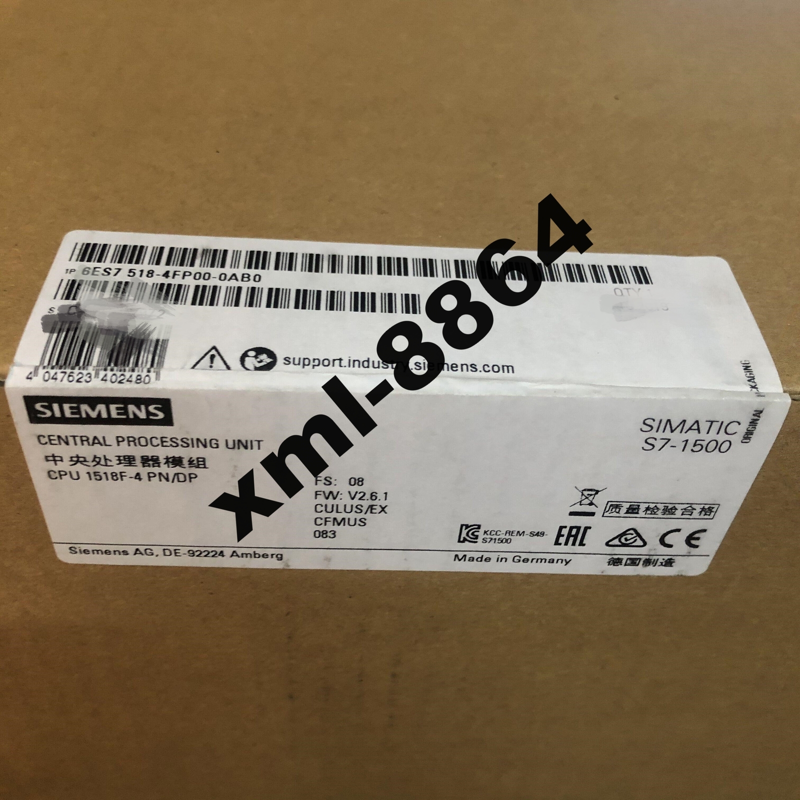 6ES7 518-4FP00-0AB0 SIMATIC S7-1500F CPU 1518F-4 PN/DP 6ES7518-4FP00 ...
