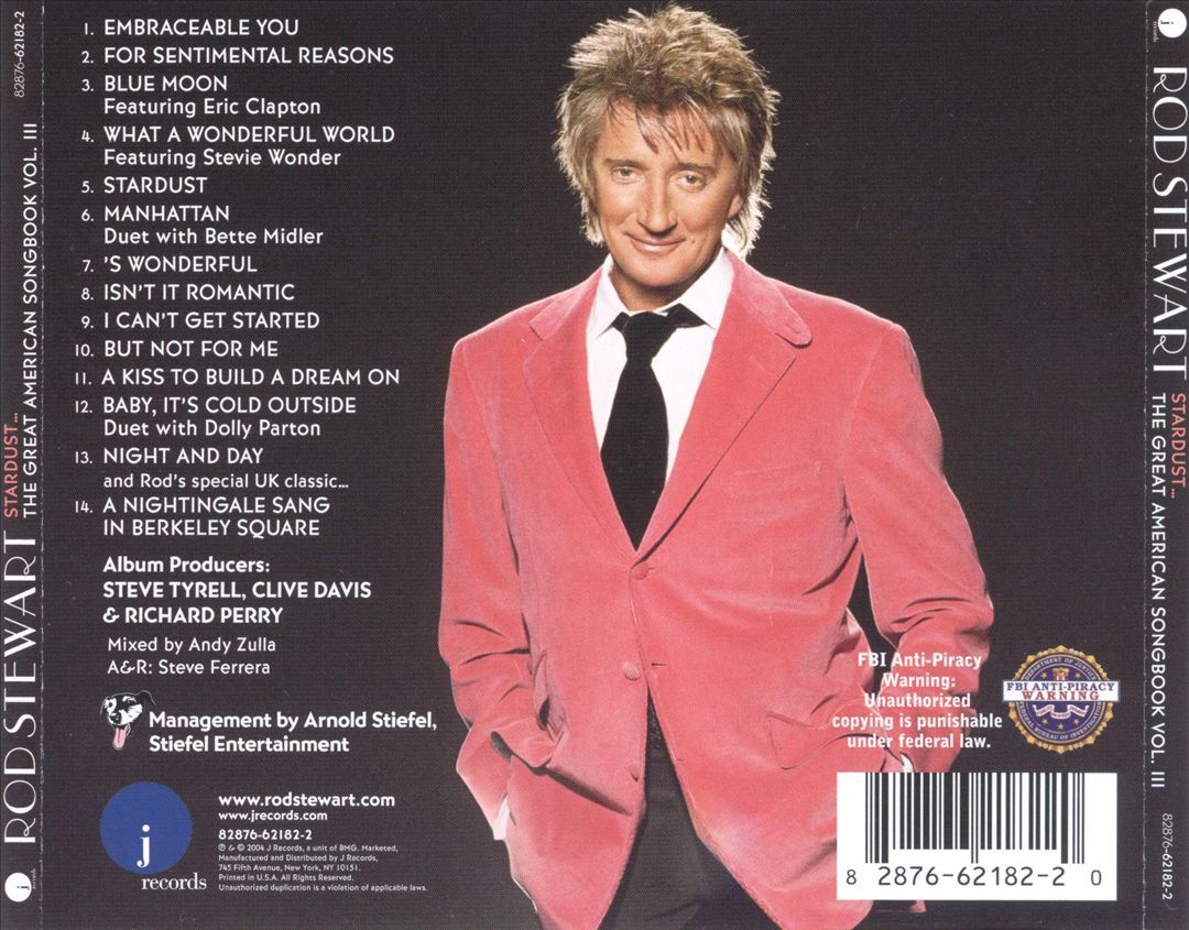ROD STEWART - STARDUST: THE GREAT AMERICAN SONGBOOK, VOL. 3 NEW CD ...