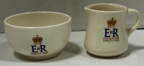 MINIATURE QUEEN ELIZABETH II CORONATION 1953 BOWL AND PITCHER | eBay