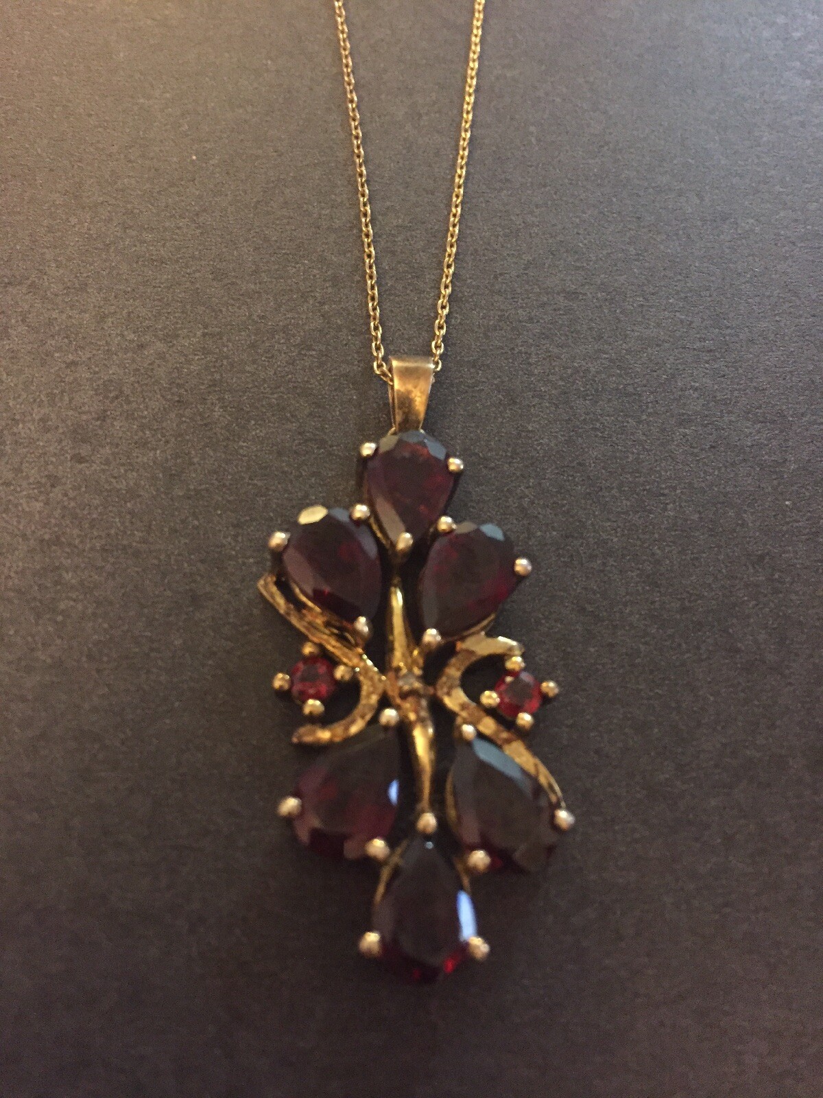 Beautiful Vintage Garnets Gold Vermeil Sterling Silve… - Gem
