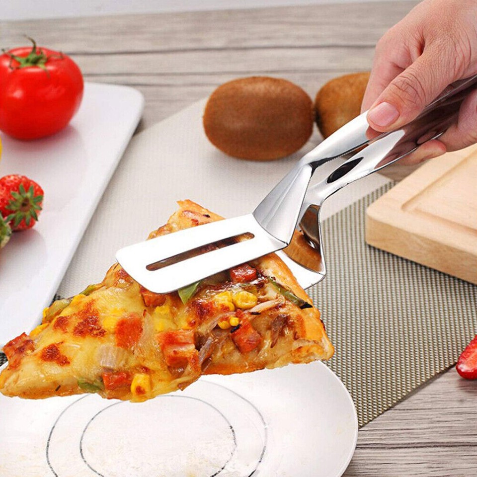 Stainless Steel Steak Clamp Food Clip Tongs Bread Meat BBQ Kitchen ...
