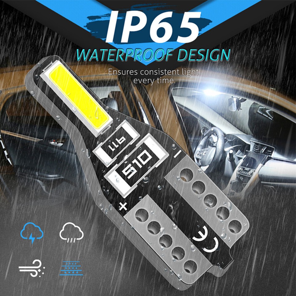 10x Upgarde 2SMD-7020 194 168 2825 T10 W5W LED Light Bulb White 6000K ...