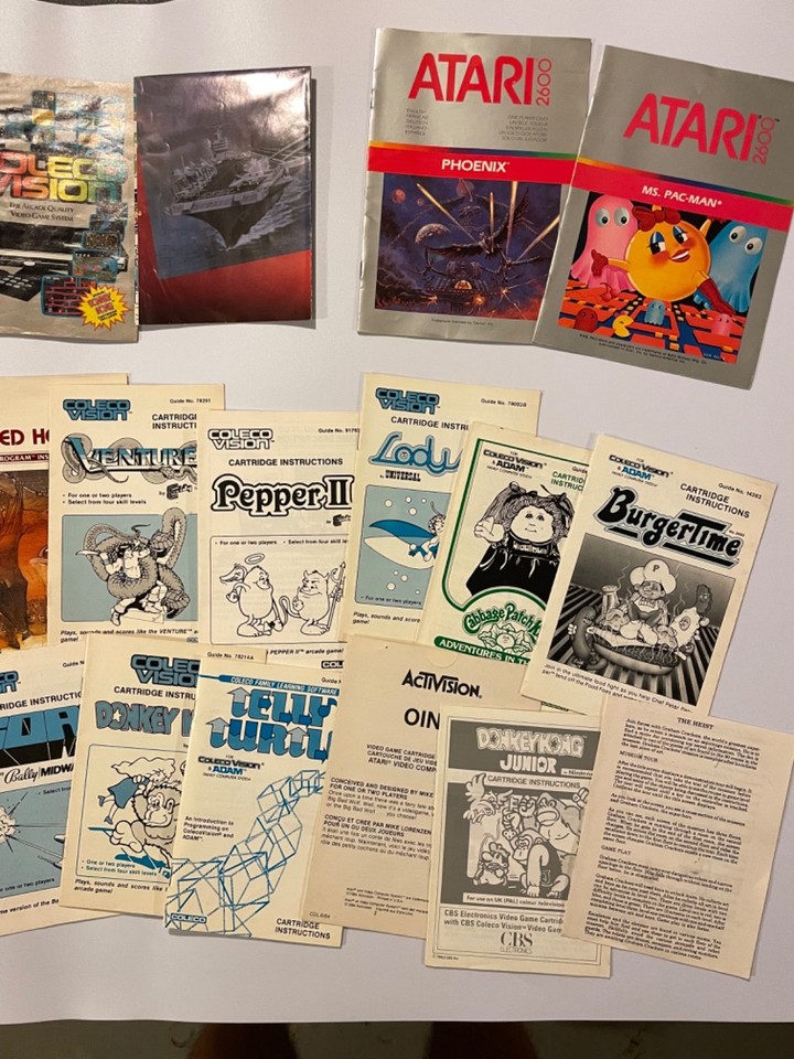 Lot of 24 Vintage Atari Colecovision Sega Game Manuals Inserts Posters Catalogs | eBay