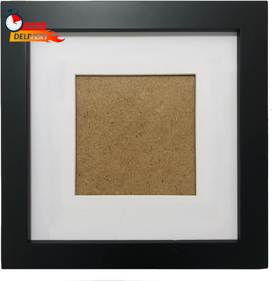 Zxt-Parts 7X7 Picture Frames with 4X4 Opening Mat. 7X7 Black Square ...
