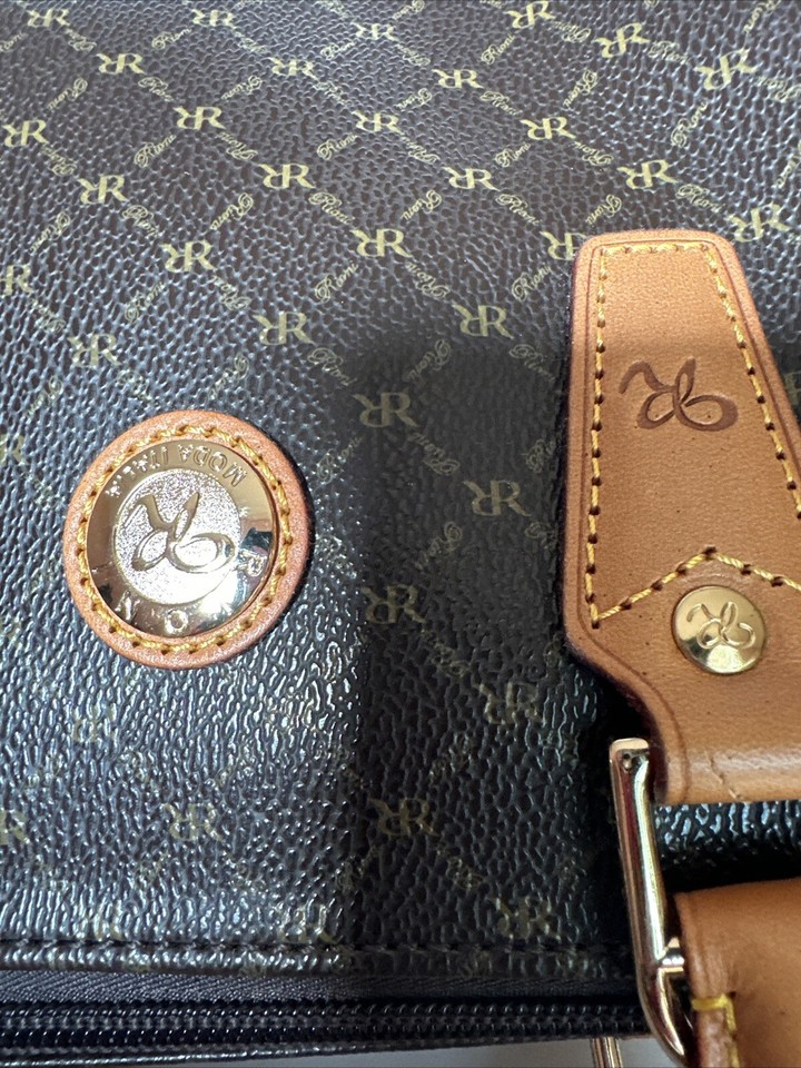 Rioni Moda Italia Signature Logo Boston Top Handles Bag Purse 2 side ...