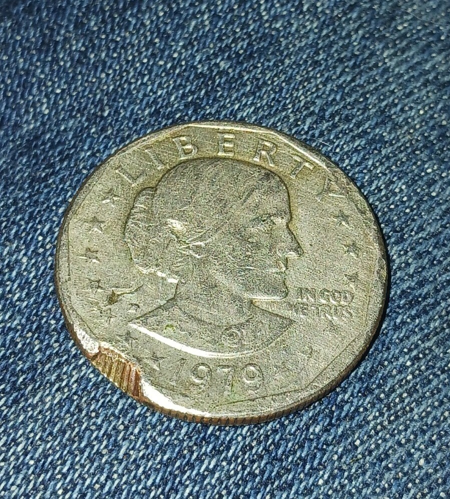 1980 D Susan B. Anthony Dollar RIM Damage COIN Rare US Coin USA 1980-D ...