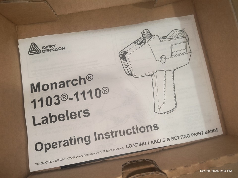 (New In Box) Monarch Model 1110 1-Line Pricing Guns- Avery Dennison ...