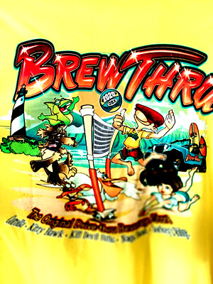 Brew Thru Outer Banks North Carolina Adult XL T Shirt Yellow Beach ...