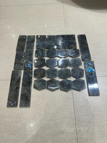 Natural Labradorite gemstone tile epoxy resin home decor, blue Fire New ...