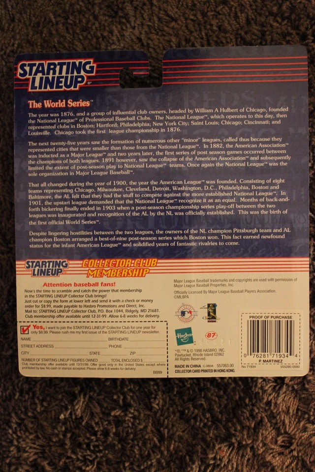 1999 PEDRO MARTINEZ Starting Lineup Figure - Boston Red Sox | eBay