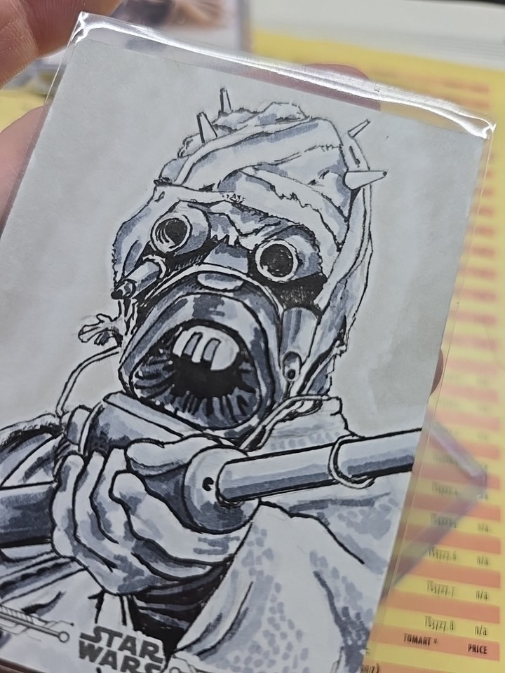 Topps Star Wars A New Hope B&W ink Sketch Card Nick Allsopp 2018 Tusken ...