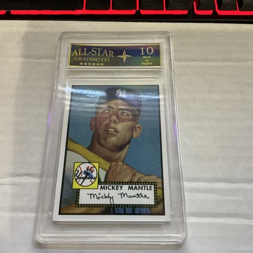Mickey Mantle 1952 Topps Reprints All Star Graded 10 MINT Baseball Card ...