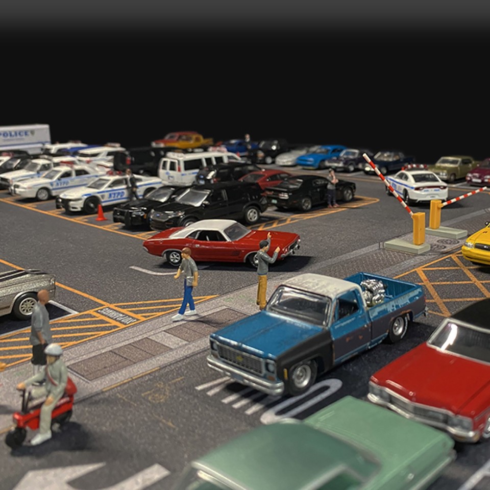 1/64 Police NYPD Parking Diorama Rubber Mouse Pad for Hot Wheels ...