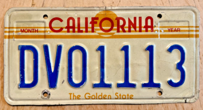 CALIFORNIA DISABLED VETERAN MILITARY LICENSE PLATE " DV 01113 " CA ...