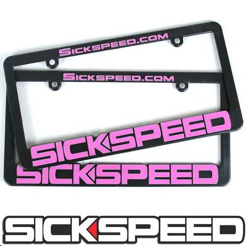SICKSPEED LOGO BLACK PINK LICENSE PLATE COVER HOLDER FRAME TAG FRONT ...