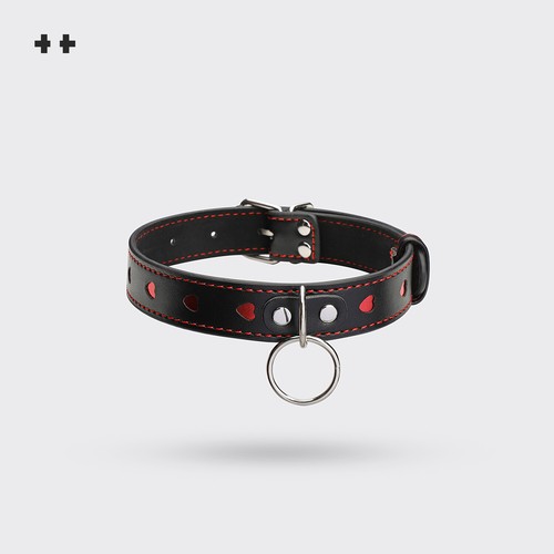 PU Leather Collar Binding Choker with Chain Leash Sub Submissive Adult ...