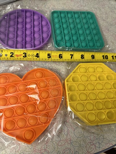 [4 PACK] Popit Fidget it Pop Toy Push Bubble Sensory Set Stress Relief ...