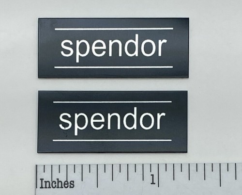 Spendor Speaker Custom Metal Badges Logo PAIR Silver on Black | eBay
