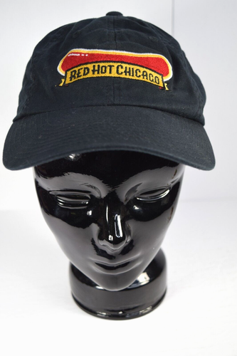 Red Hot Chicago Adjustable Baseball Cap/ Hat Mens Black hot dog patch ...