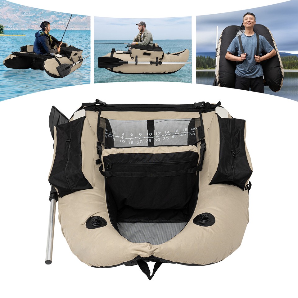 Portable Inflatable Boat Fishing Dinghy Boat Sport Backrest Adjustable ...