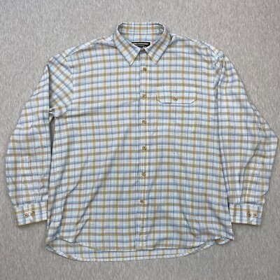 Tilley Endurables Mens Large Coolmax Button Shirt Long Sleeve Plaid ...