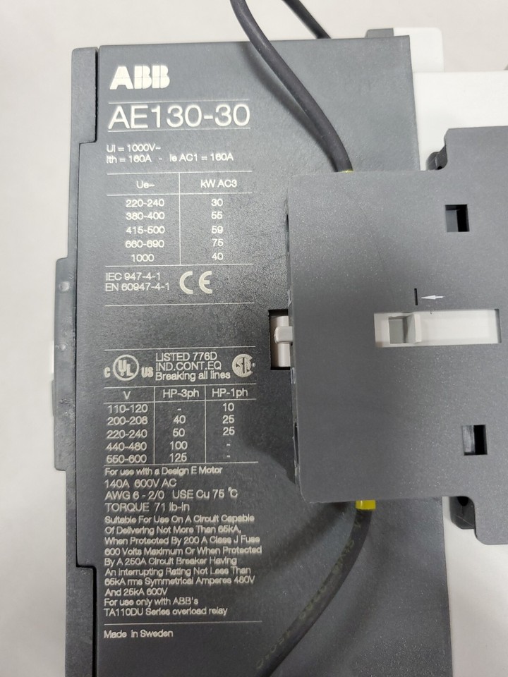 AE130-30-11-81 ABB 24vdc 3p 100hp 160a Contactor | eBay