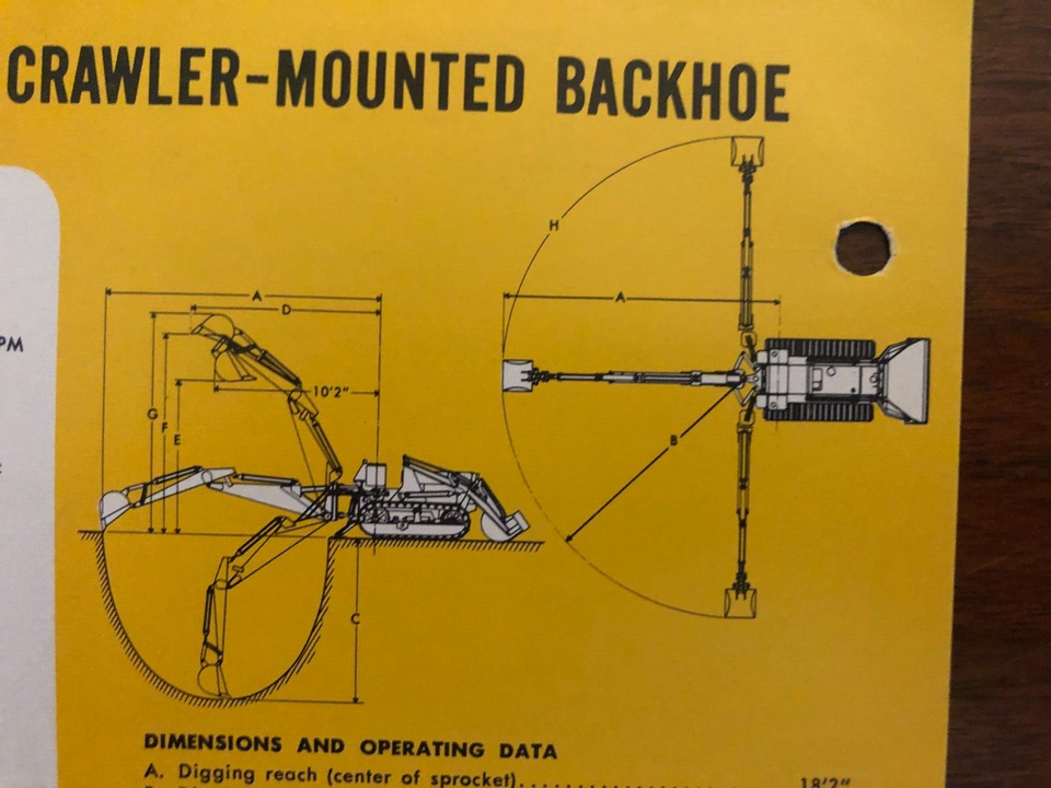 VINTAGE CASE MODEL 520 INDUSTRIAL BACKHOE SPECIFICATION SHEET BROCHURE ...
