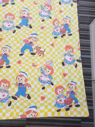 HOLD Raggedy Ann And Andy Twin Flat Sheet 80s Jc penney The Bobby ...