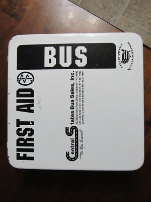 Vintage School Bus First Aid Kit, Certified Safety Mfg. Inc. Empty box ...