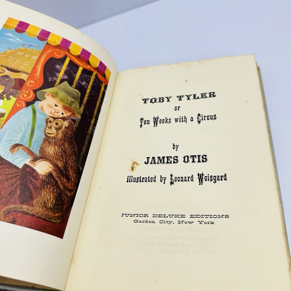 Vintage Toby Tyler James Otis Junior Deluxe Edition Hardcover Children ...