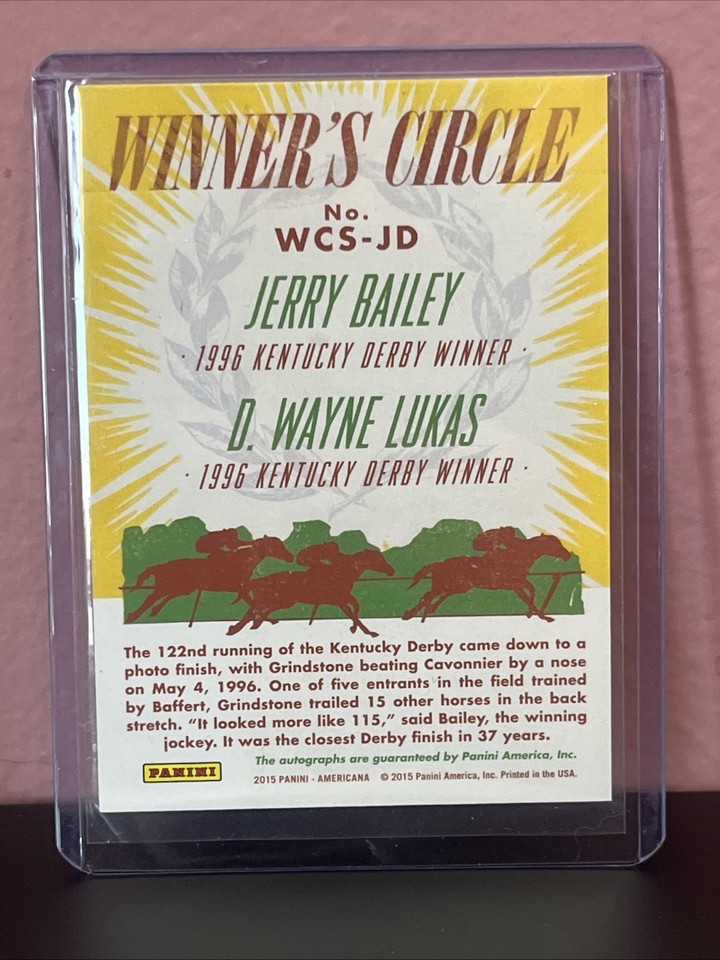 Jerry Bailey / D. Wayne Lukas 2015 Americana Winner’s Circle Dual Auto ...