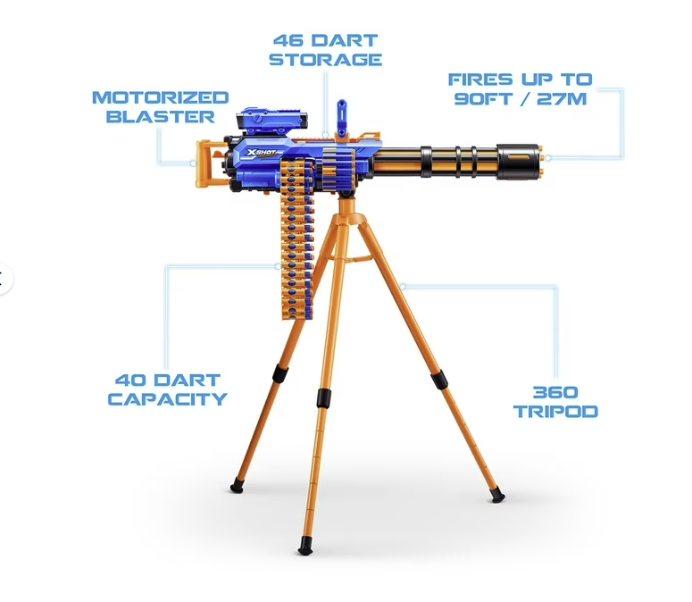 X-Shot Insanity Motorized Rage Fire Dart Toy by Zuru 72 Darts Air ...