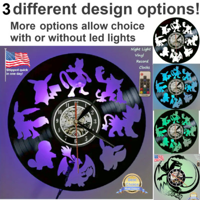 Pokémon Charizard vinyl record wall clock w/wo LED back light Pokemon ...